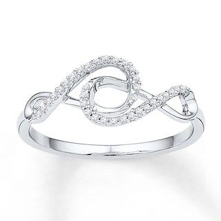 Double Infinity Ring 1/10 ct tw Diamonds 10K White Gold | Kay