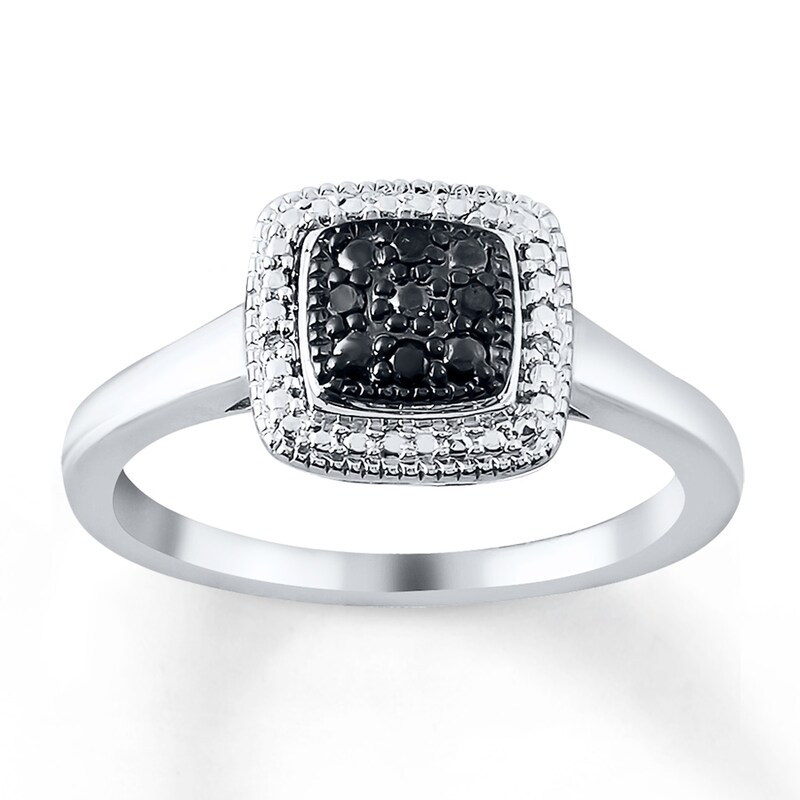 Black Diamond Square Engagement Rings