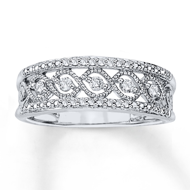 Diamond Openwork Promise Ring 1/5 ct tw Sterling Silver | Kay