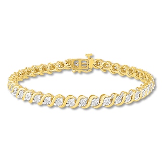 Diamond Bracelet 3/4 ct tw Round-cut 10K Yellow Gold 7.25" | Kay