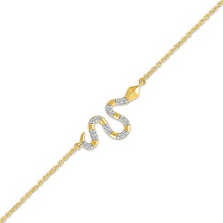 Diamond Snake Anklet 1/15 ct tw 10K Yellow Gold 10" | Kay