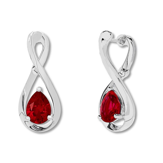 Lab-Created Ruby Earrings Sterling Silver | Kay