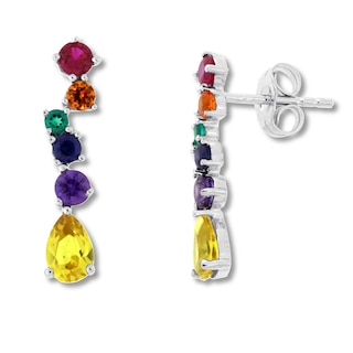 Multi-Color Stone Earrings Sterling Silver | Kay