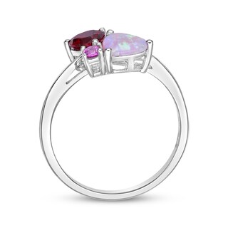 Multi-Shape Lab-Created Ruby, Pink Lab-Created Opal & Pink Lab-Created ...