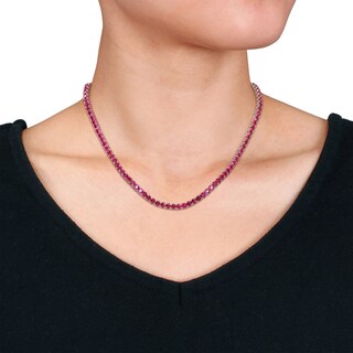 Lab-Created Ruby Necklace Sterling Silver 17" | Kay
