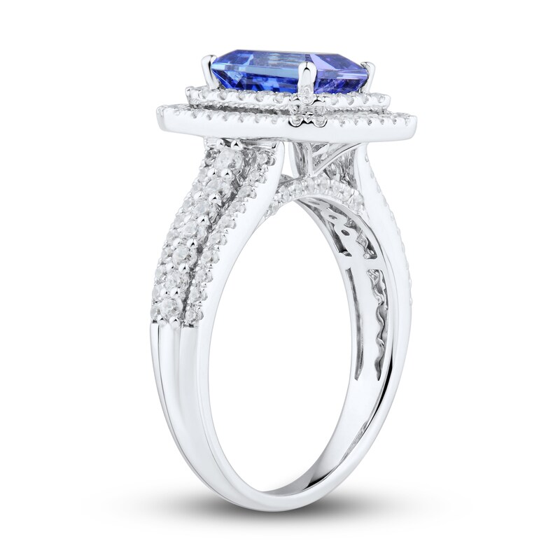 Princess Cut Tanzanite Engagement Rings