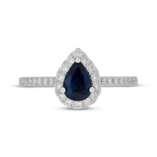 Neil Lane Pear-Shaped Natural Blue Sapphire & Diamond Engagement Ring 1 ...