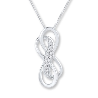 Double Infinity Necklace 1/10 ct tw Diamonds Sterling Silver | Kay