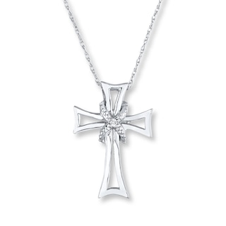 Infinity Cross Necklace Diamond Accent Sterling Silver | Kay
