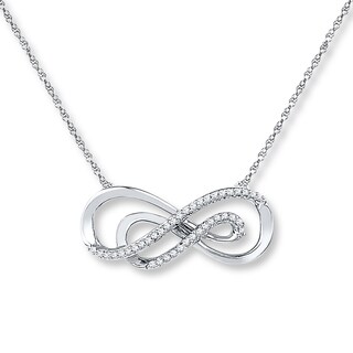 Double Infinity Necklace 1/8 ct tw Diamonds Sterling Silver | Kay