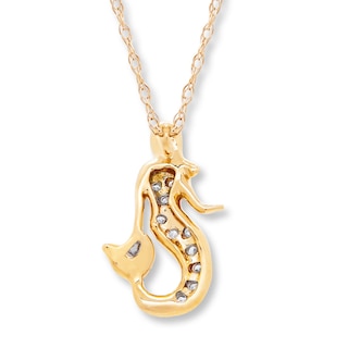 Mermaid Necklace 1/10 ct tw Diamonds 14K Yellow Gold | Kay
