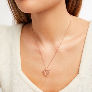 "Nana" Heart Necklace 1/20 ct tw Diamonds 10K Rose Gold 19" | Kay