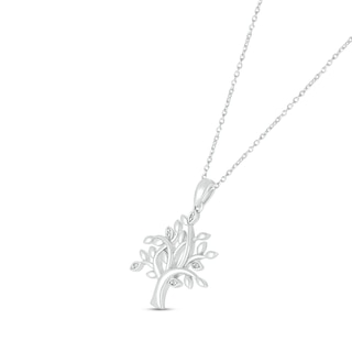 Diamond Family Tree Necklace Sterling Silver 18" | Kay