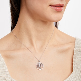 Diamond Family Tree Necklace 1/20 ct tw Sterling Silver 18" | Kay