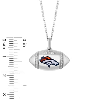 True Fans Denver Broncos Diamond Accent Football Necklace in Sterling ...
