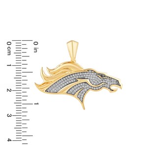 True Fans Denver Broncos 1/4 CT. T.W. Diamond Logo Charm in 10K Gold | Kay