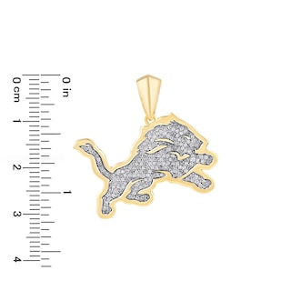 True Fans Detroit Lions 1/4 CT. T.W. Diamond Logo Charm in 10K Gold | Kay