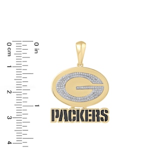 True Fans Green Bay Packers 1/4 CT. T.W. Diamond Logo Charm in 10K Gold ...