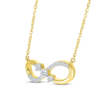Diamond Infinity Necklace 1/4 ct tw 10K Yellow Gold 18" | Kay