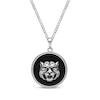 Men's Black Agate Tiger Disc Necklace Sterling Silver 24" | Kay