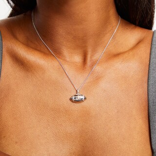 True Fans New Orleans Saints Diamond Accent Football Necklace in ...