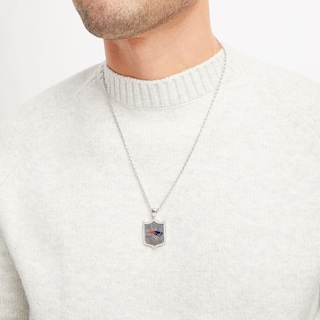 True Fans New England Patriots 1/5 CT. T.W. Diamond and Enamel ...