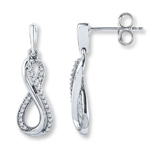 Diamond Infinity Earrings 1/5 ct tw Round-cut 10K White Gold | Kay