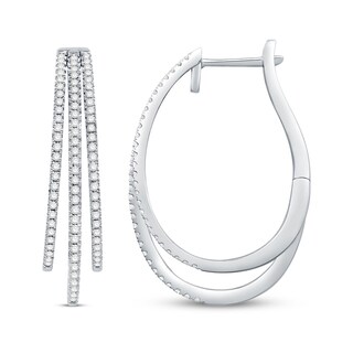 Diamond Three-Row Split Hoop Earrings 1 ct tw Sterling Silver | Kay