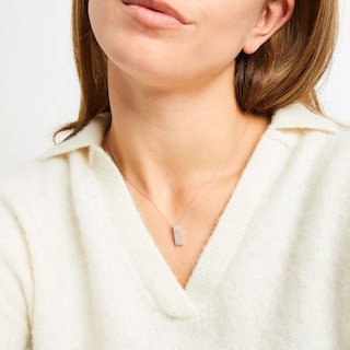 Diamond Ladder Necklace 1/2 ct tw 10K White Gold 18" | Kay