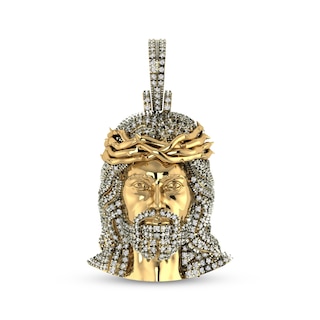 Men's Diamond Jesus Charm 1 ct tw 10K Yellow Gold | Kay