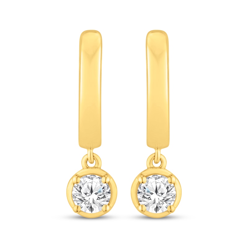 KAY Lab-Grown Diamonds Solitaire Dangle Hoop Earrings 1/2 ct tw 10K ...