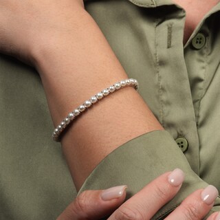 Cultured Pearl Line Bracelet Sterling Silver 7" | Kay