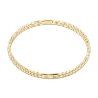Hollow Mesh Stretch Bangle Bracelet 4mm 10K Yellow Gold | Kay