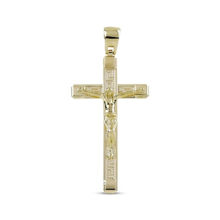 Men's Crucifix Greek Key Charm 10K Yellow Gold | Kay