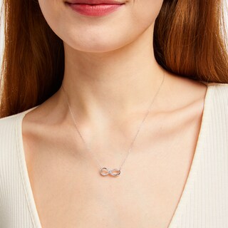 Diamond Infinity Necklace 1/4 ct tw 10K White Gold 18" | Kay