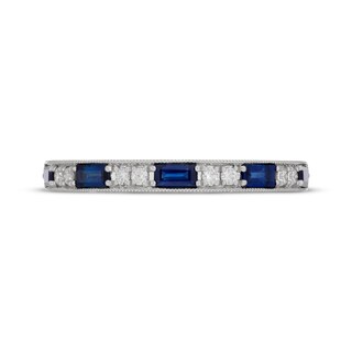 Neil Lane Baguette-Cut Natural Blue Sapphire & Diamond Anniversary Ring ...