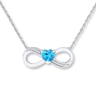 Infinity Necklace Heart-Shaped Blue Topaz Sterling Silver | Kay