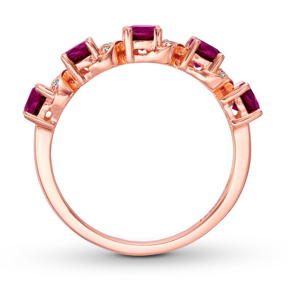Le Vian Rhodolite Garnet Ring with Diamonds 14K Strawberry Gold ...