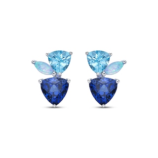 Multi-Shape Ceylon Lab-Created Sapphire, Blue Topaz & Blue Lab-Created ...