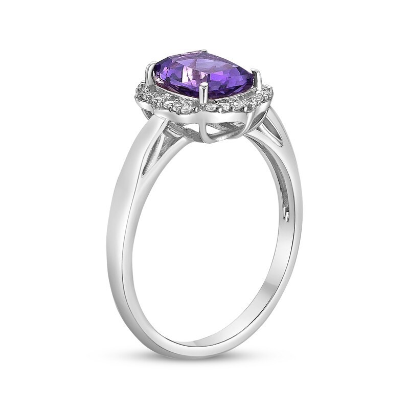 Cushion-Cut Amethyst & White Lab-Created Sapphire Arabesque Ring ...