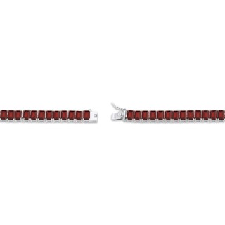Emerald-Cut Garnet Line Bracelet Sterling Silver 7.25" | Kay