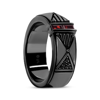 Star Wars Darth Vader Baguette-Cut Garnet & Black Diamond Ring 1/8 ct ...