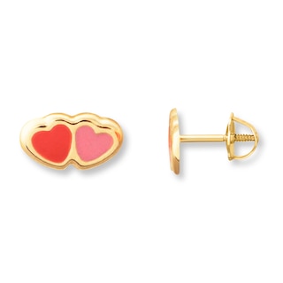 Children's Heart Earrings 14K Yellow Gold | Kay