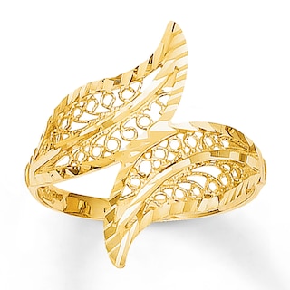 Filigree Leaf Ring 14K Yellow Gold | Kay