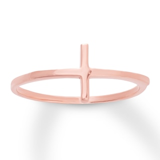 Cross Ring 14K Rose Gold | Kay