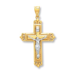 Crucifix Cross Charm 14K Two-Tone Gold | Kay