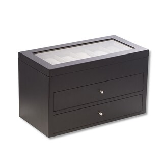 Black Wood Watch Box with Glass Top | Kay