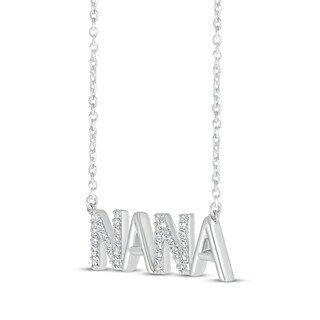 Diamond Alternating "Nana" Necklace 1/15 ct tw Sterling Silver 18" | Kay