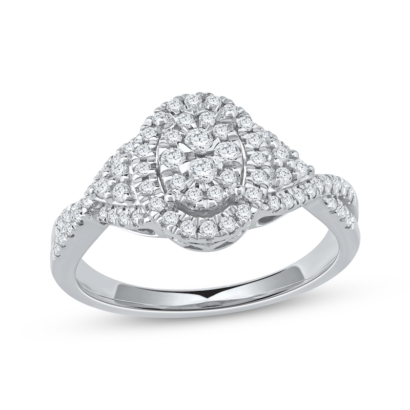 Now + Forever Multi-Diamond Engagement Ring 1/2 ct tw 14K White Gold | Kay