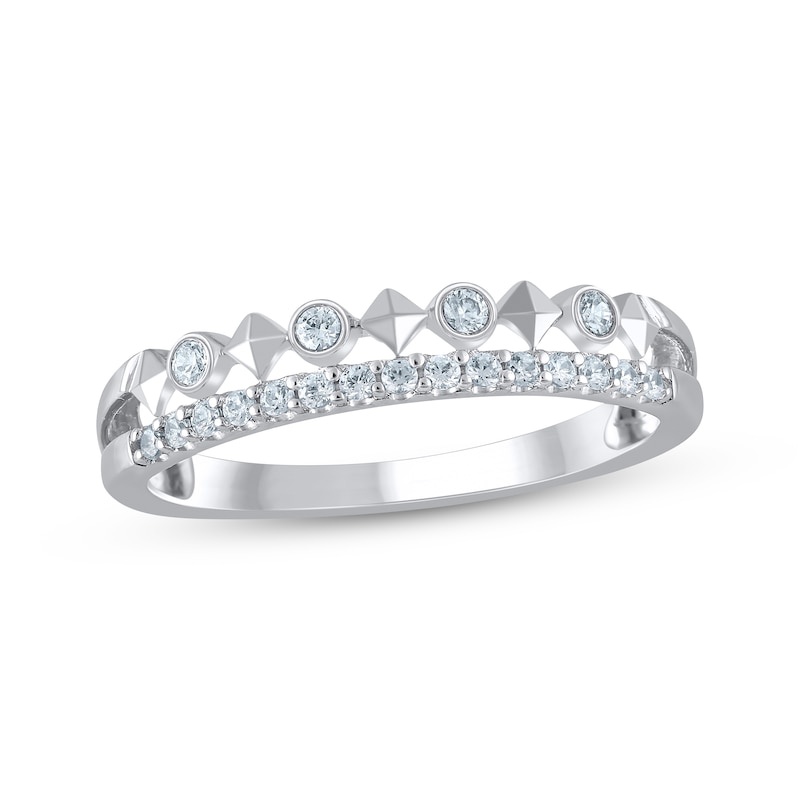 Now + Forever Diamond Two-Row Faux Stack Anniversary Ring 1/5 ct tw 14K ...